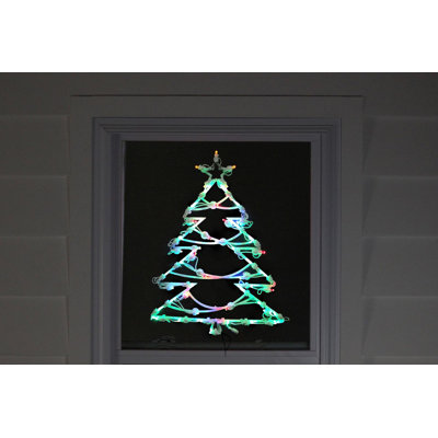 The Holiday Aisle® Bow Christmas Window Silhouette Decoration Lighted ...