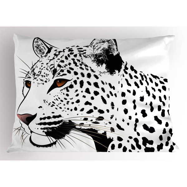 Ambesonne Tattoo Pillow Sham 2 Pack Leopard Big Cat Spots White and ...