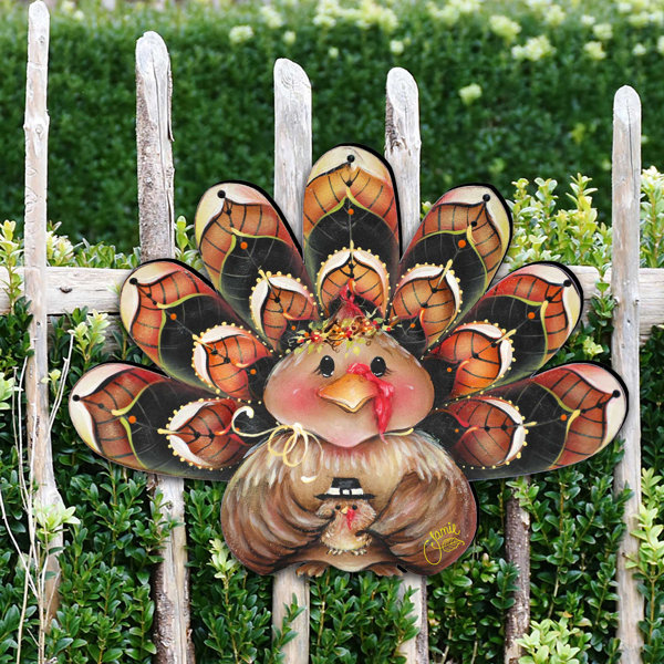 The Holiday Aisle® Be Thankful Turkey Sitter Wall Decor | Wayfair