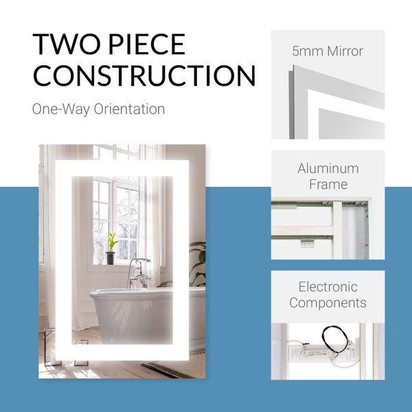 Mirrors and Marble Flat LED Wall Mirror | Wayfair
