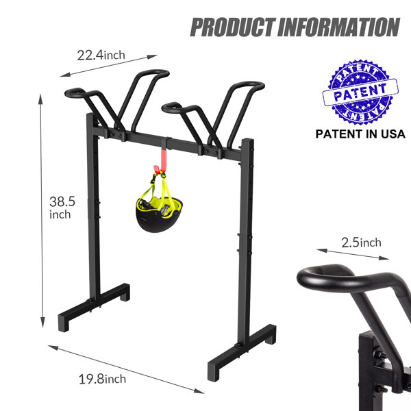 Rebrilliant Mellonie Steel Free-standing Adjustable Bike Rack, 2 Bikes ...