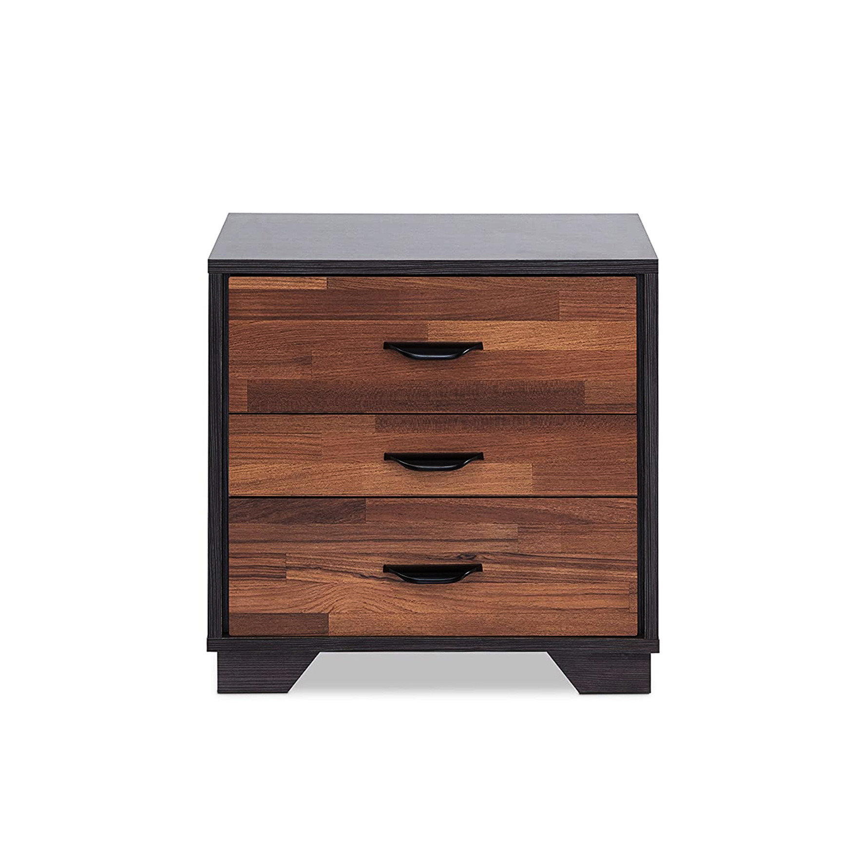 Latitude Run® Two-tone Nightstand With 3 Drawers In Walnut And ...