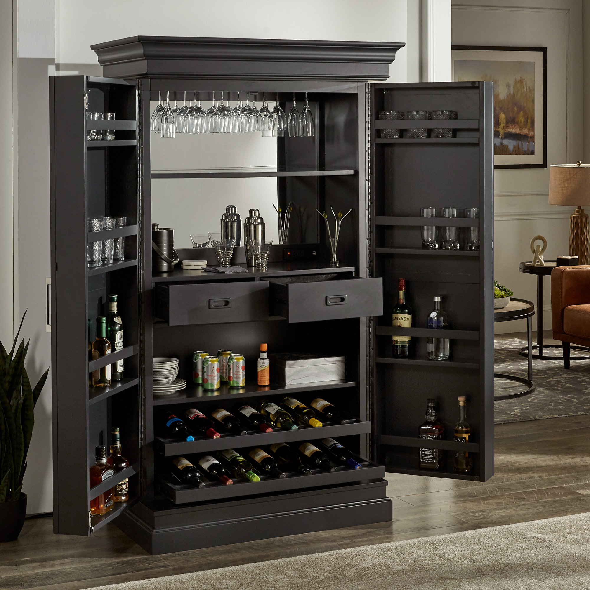 Kingstown Home Mervin Bar with Wine Storage Cabinet & Reviews | Wayfair