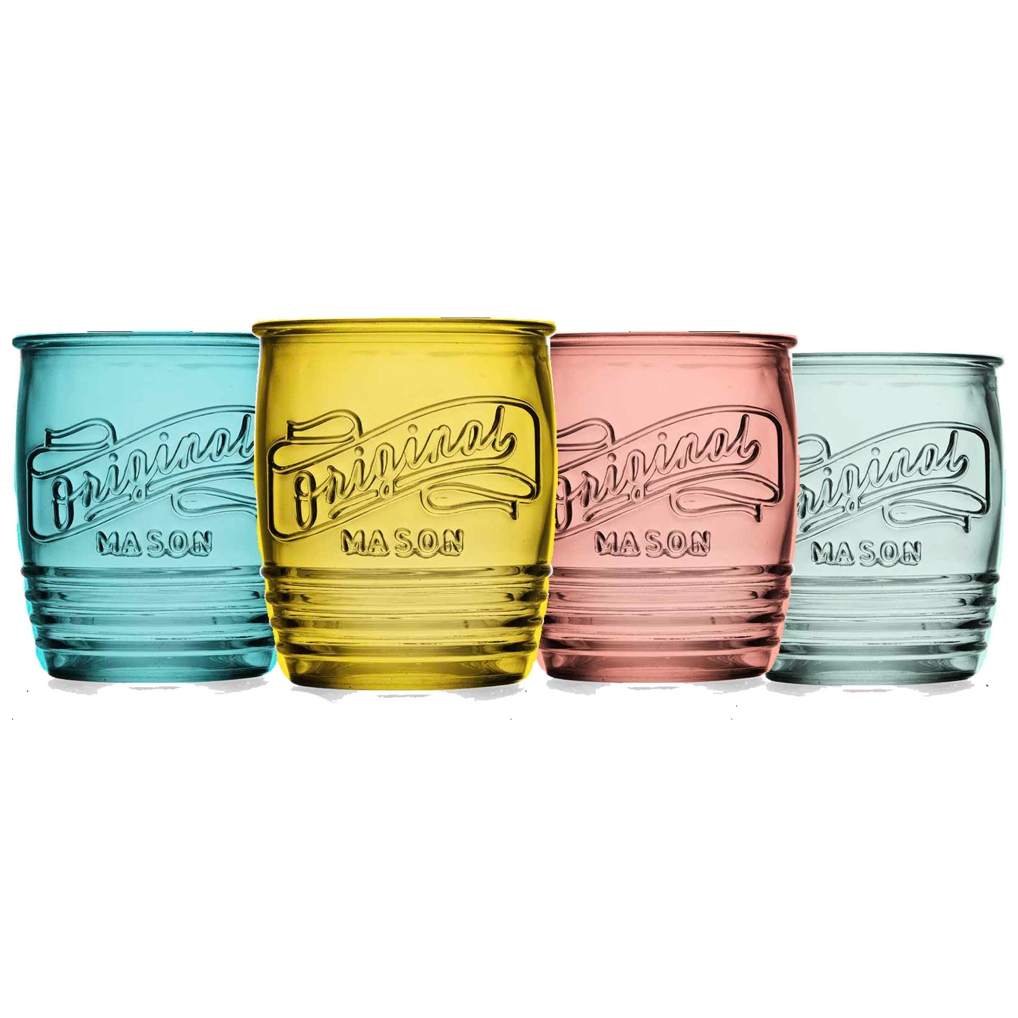 Gracie Oaks Set of 4 Original Mason 16oz Retroware DOF Glasses ...