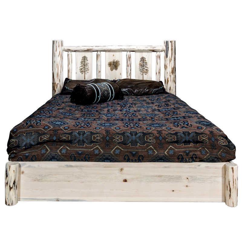 Millwood Pines Montana Collection Lodge Pole Pine Platform Storage Bed ...