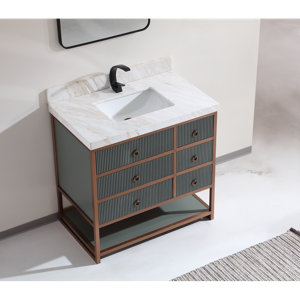 Legion Furniture 36" Freestanding Standard Single Bathroom Vanity with ...