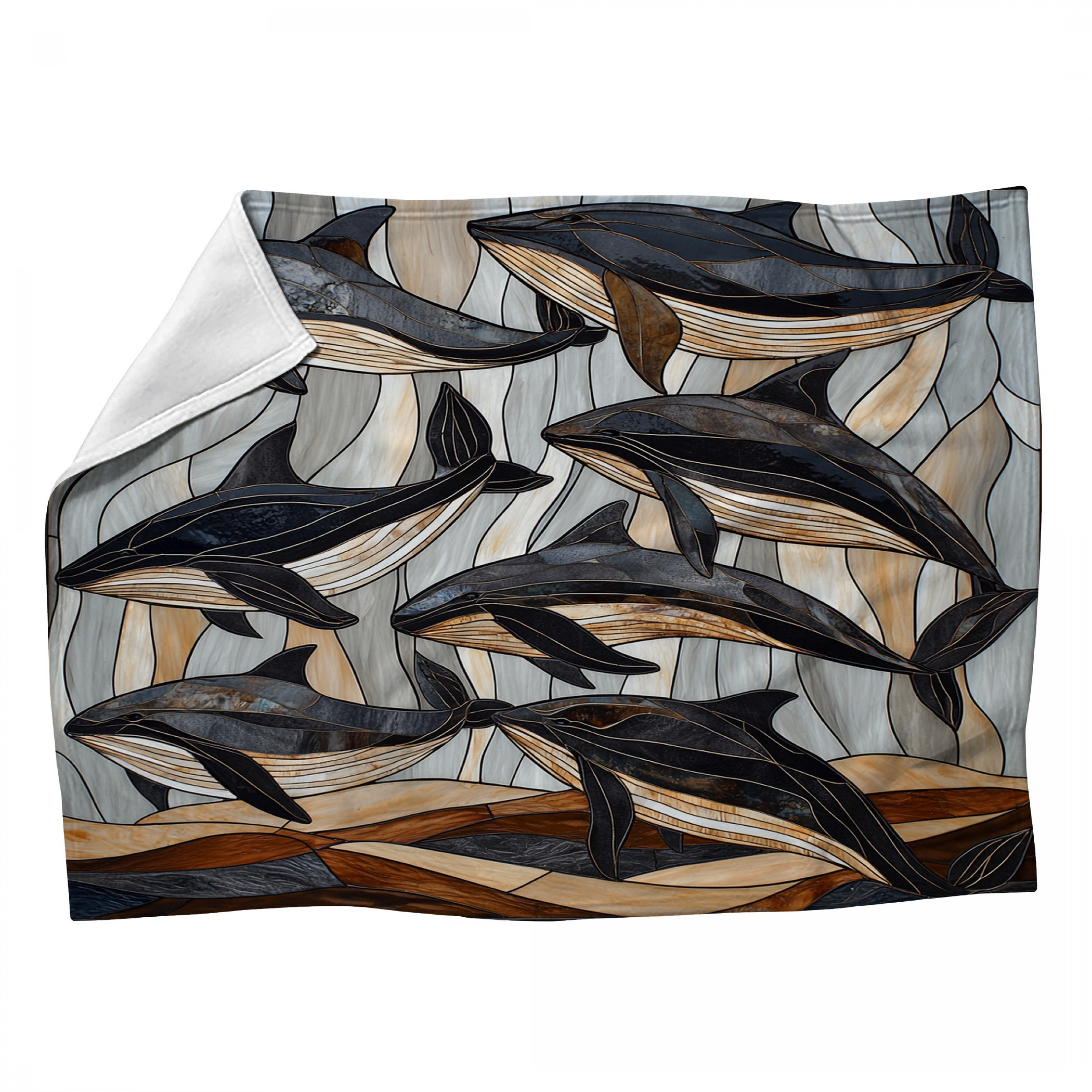 VisionDecor Whales Fleece Throw Blanket - Animal Throws for Sofas or ...