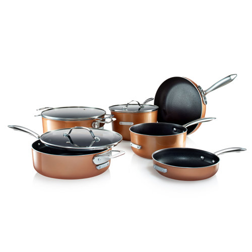Gotham Steel Stackmaster 15 Piece 7'' and 10'' Copper Space Saving ...
