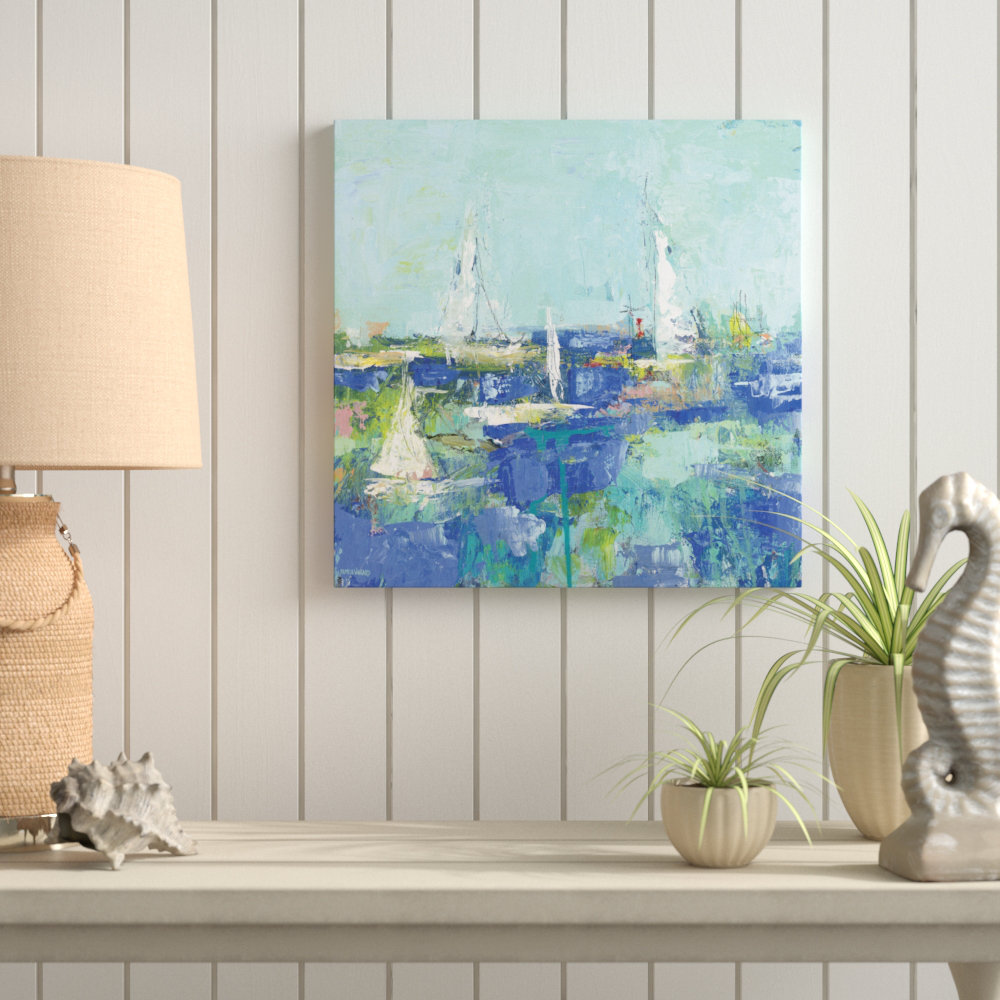 Breakwater Bay 'Abstract Harbor 3 Where I Want to Be' Painting Print on ...