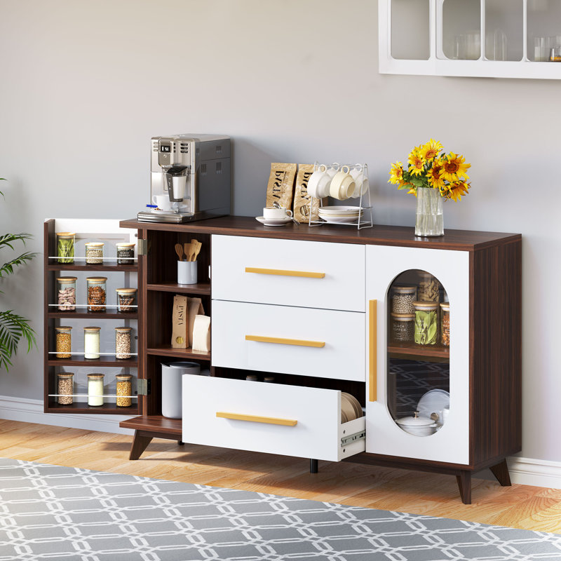 Wade Logan® Bosada 59'' Sideboard Buffet Storage Cabinet with 3 Drawers ...
