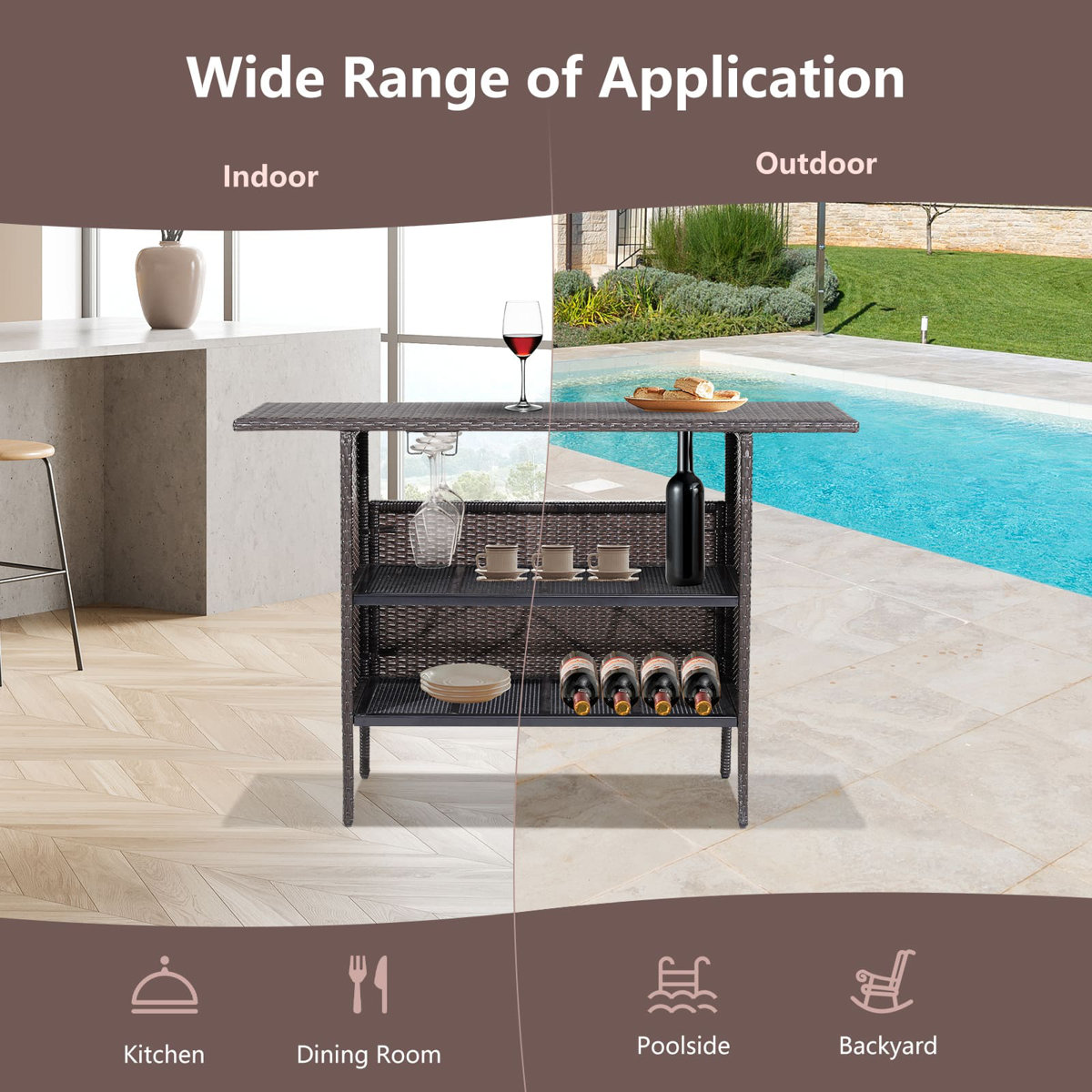 Latitude Run Rectangular 4 - Person Outdoor Standing Height Table ...