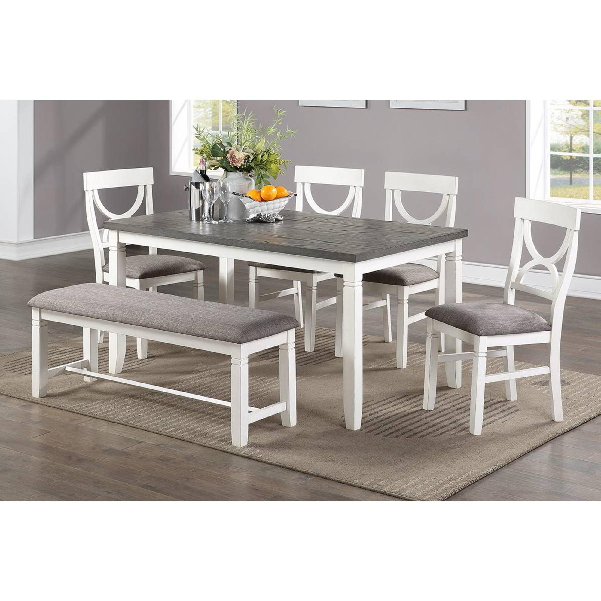 Red Barrel Studio® Dining Room Furniture 6pc Set Rectangle Table 4x ...