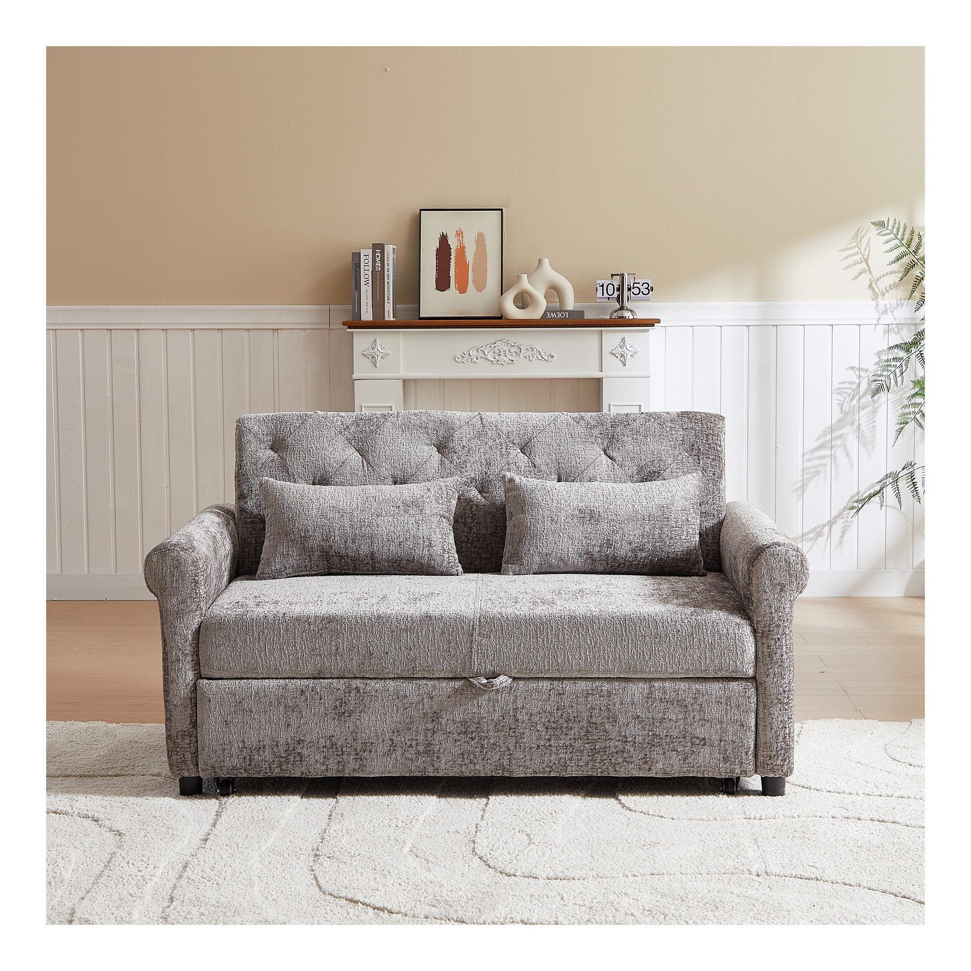 Latitude Run® 3-in-1 Loveseat Sofa Bed - Fabric Pull-Out Couch Sleeper ...