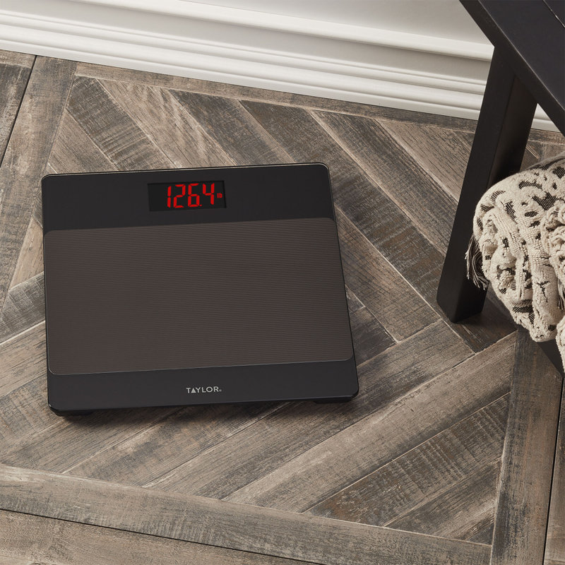 Taylor Glass Digital Bathroom Scale With Sure-Foot Slip Resistant Mat ...