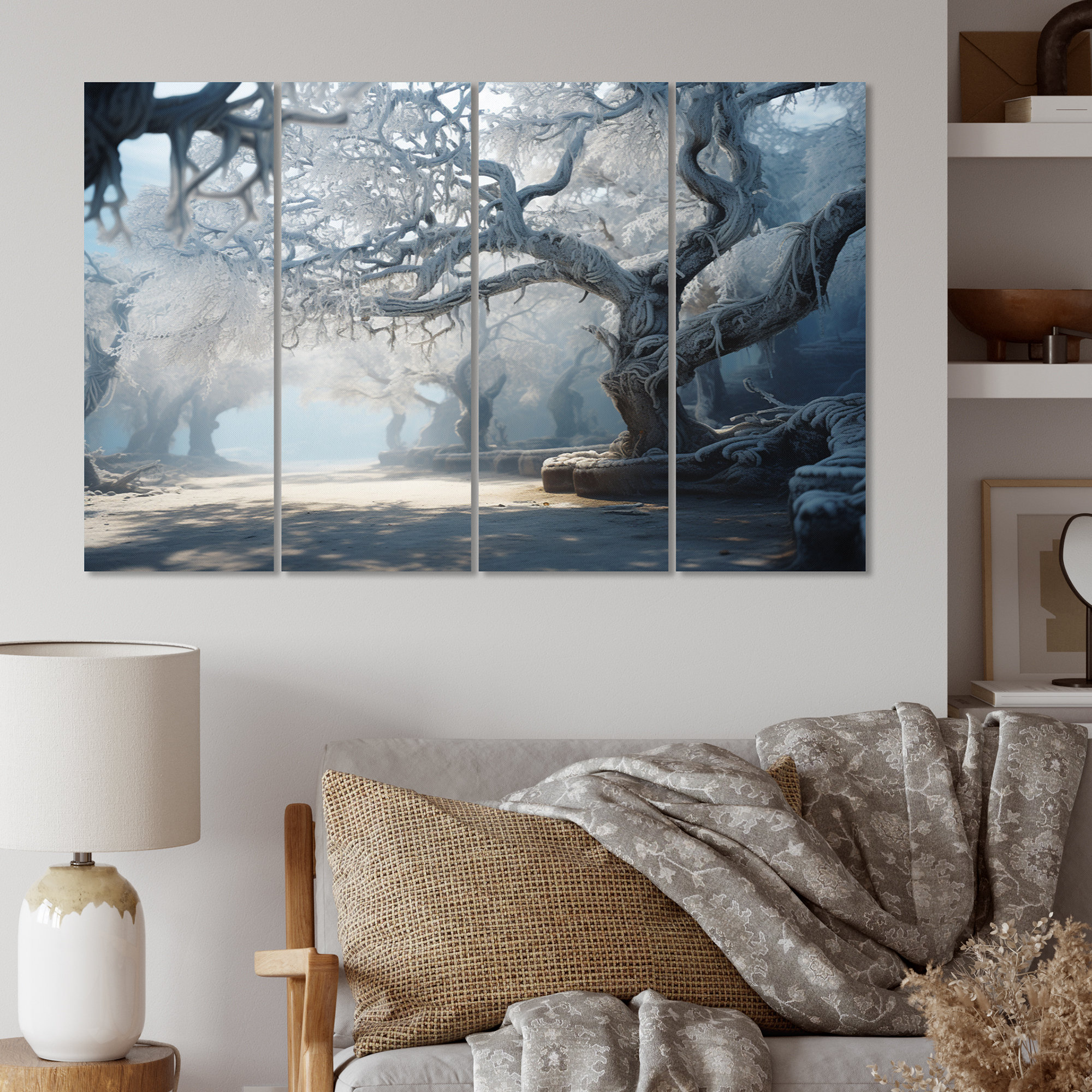 Design Art Winter Frozen Tranquility I - Winter Landscape Wall Decor ...