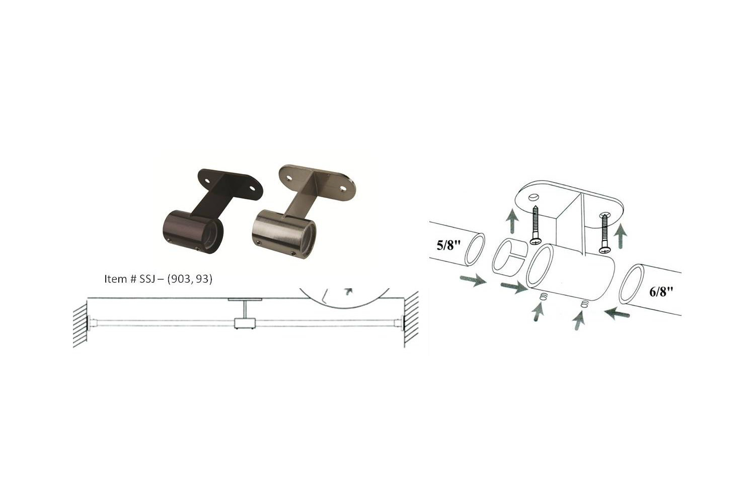 Symple Stuff Stainless Steel Tension Curtain Mounting Bracket & Reviews ...
