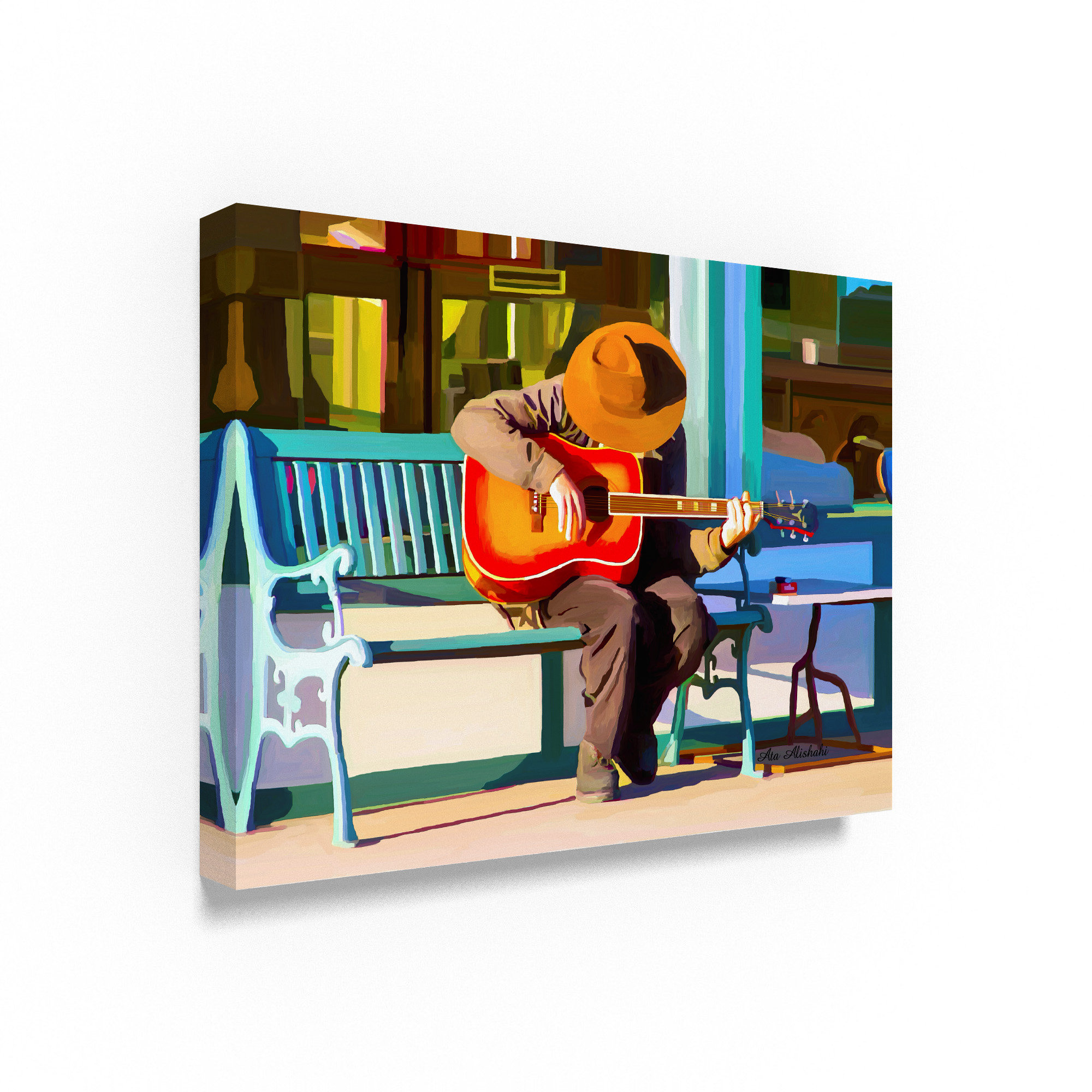 Winston Porter Play His Guitar by Ata Alishahi - Wrapped Canvas Print ...