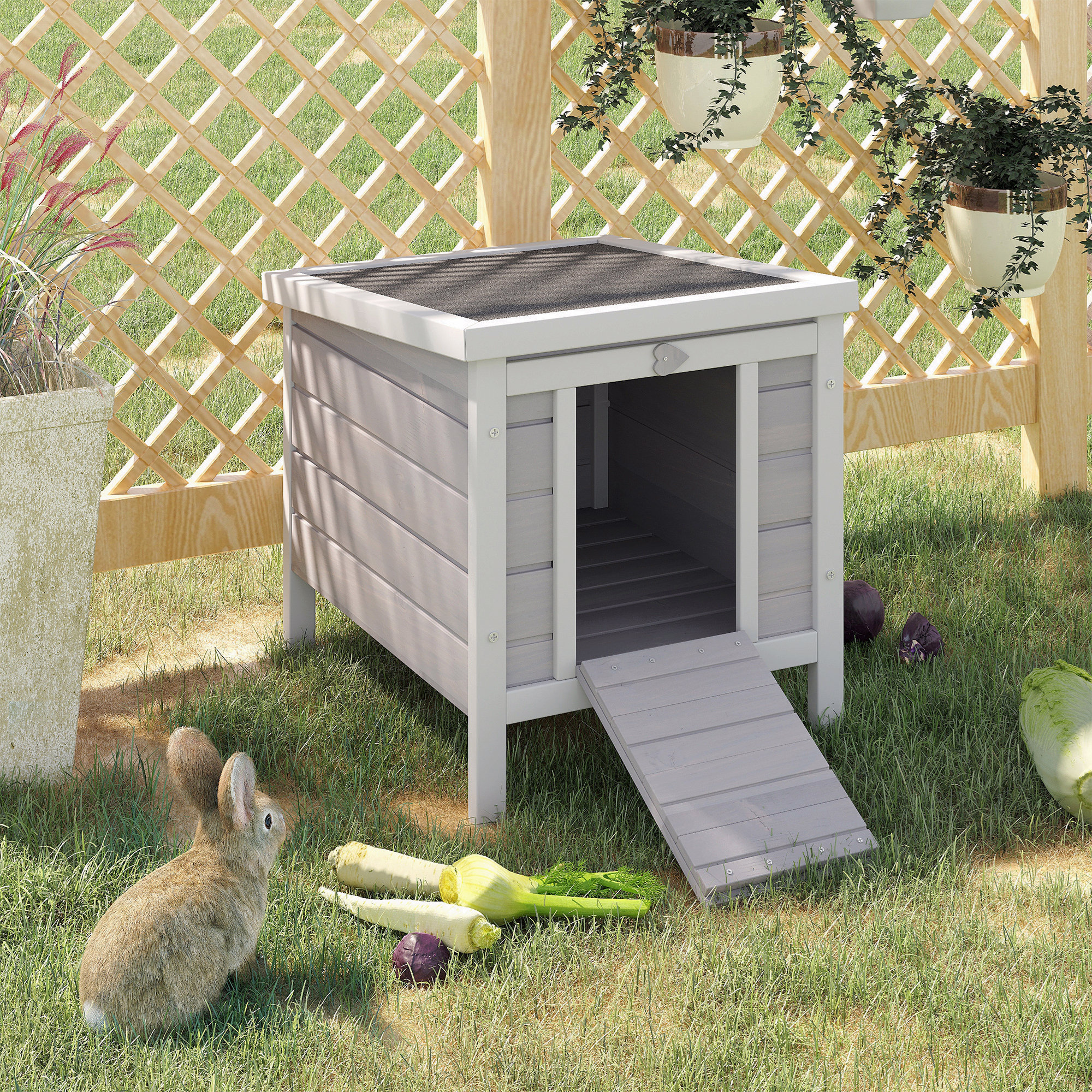 George Oliver Small Rabbit Hutch, Bunny/Guinea Pig Cage, With Openable ...