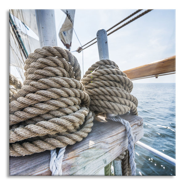Longshore Tides Rope on a Ship - Unframed Photograph on Glass | Wayfair ...