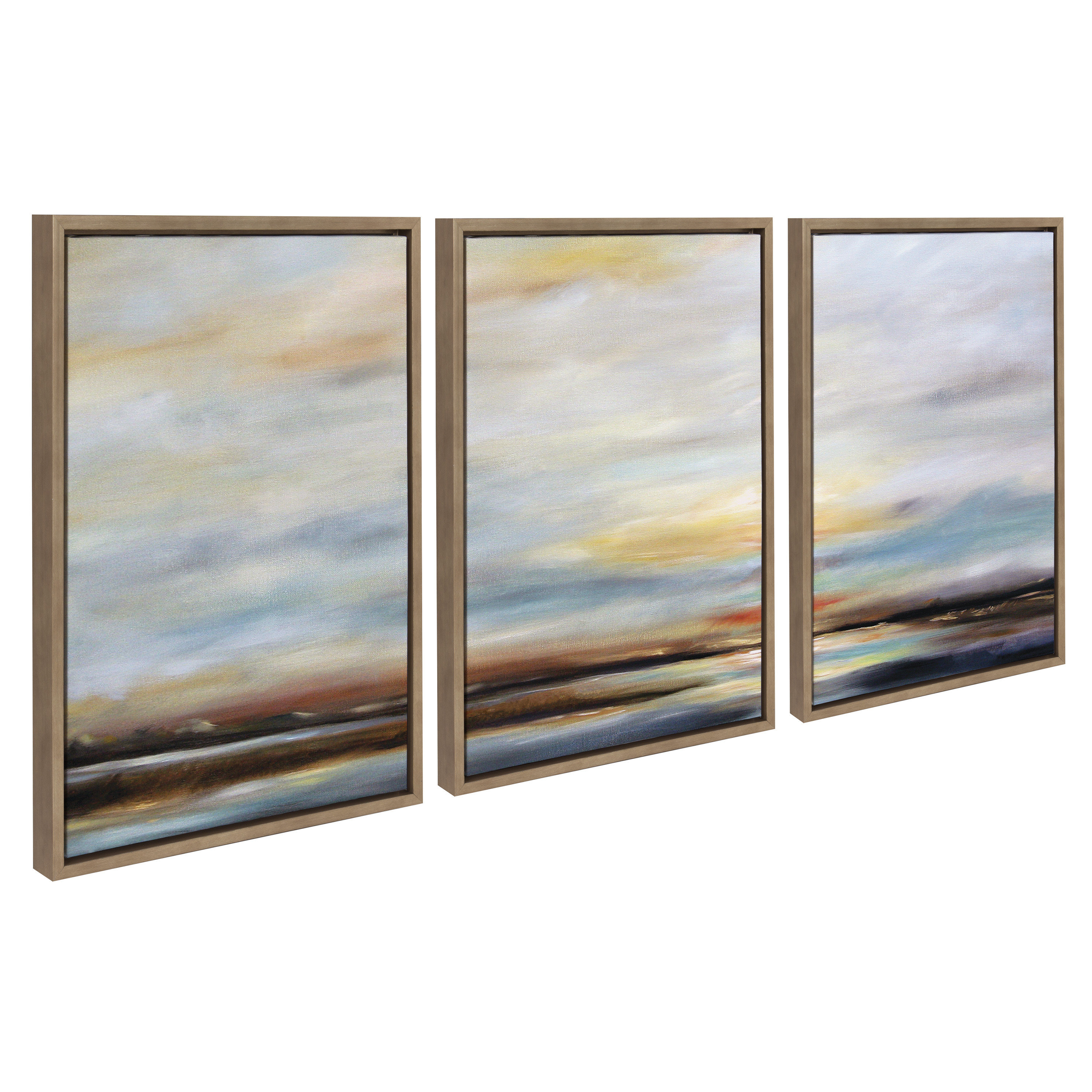 Beachcrest Home Shalyce Natural Beach Landscape Sunset - Floater Frame ...
