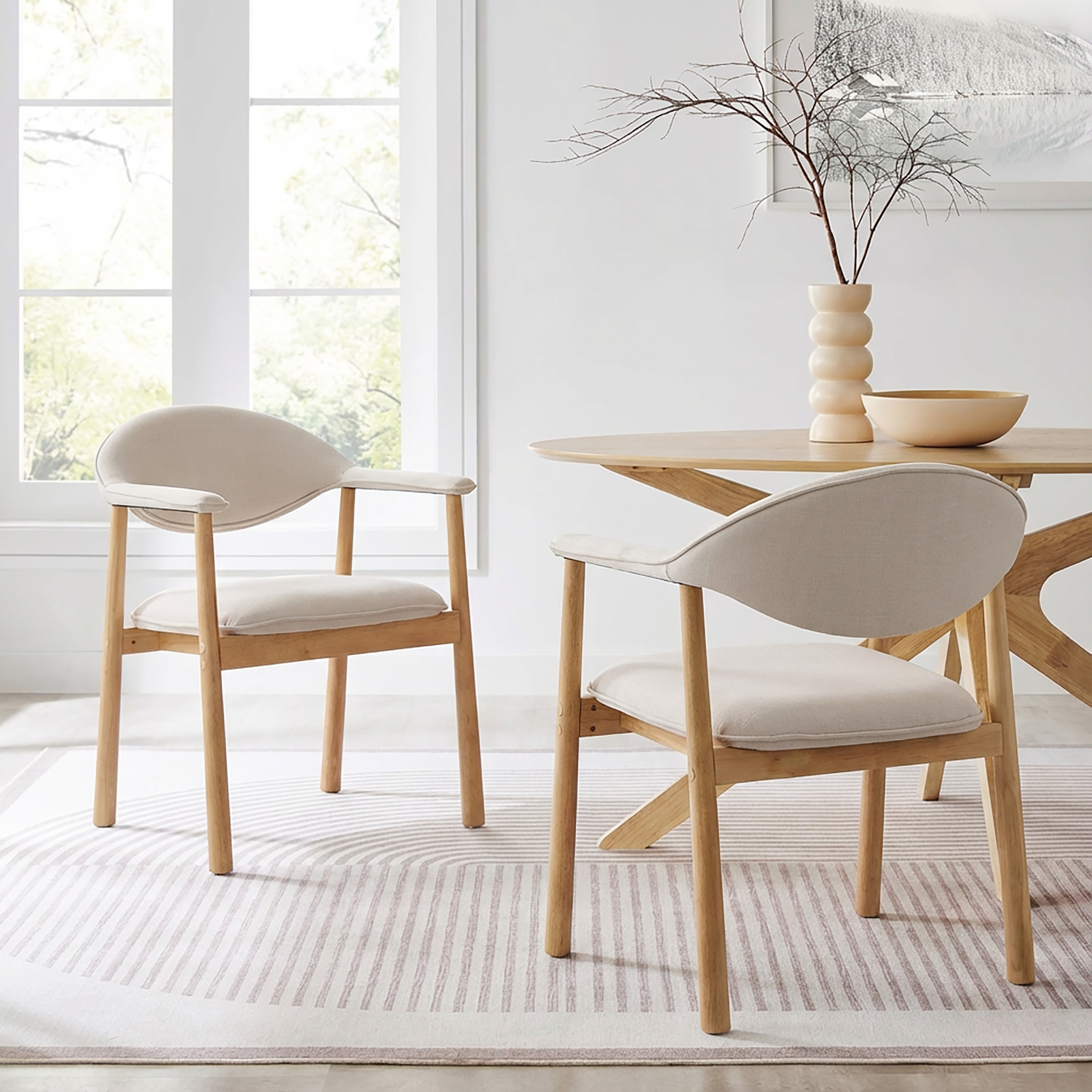 Red Barrel Studio® Auberkonos Mid-Century Modern Upholstered Dining ...