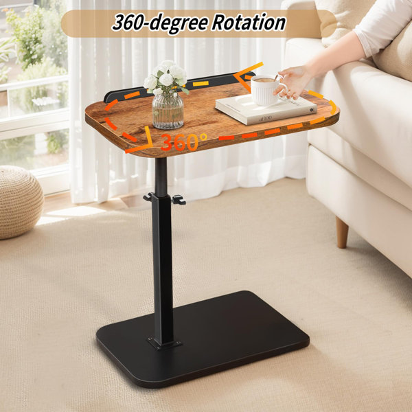 Mercer41 Adjustable Sofa C Shape Side Table, 360° Rotating TV Tray ...