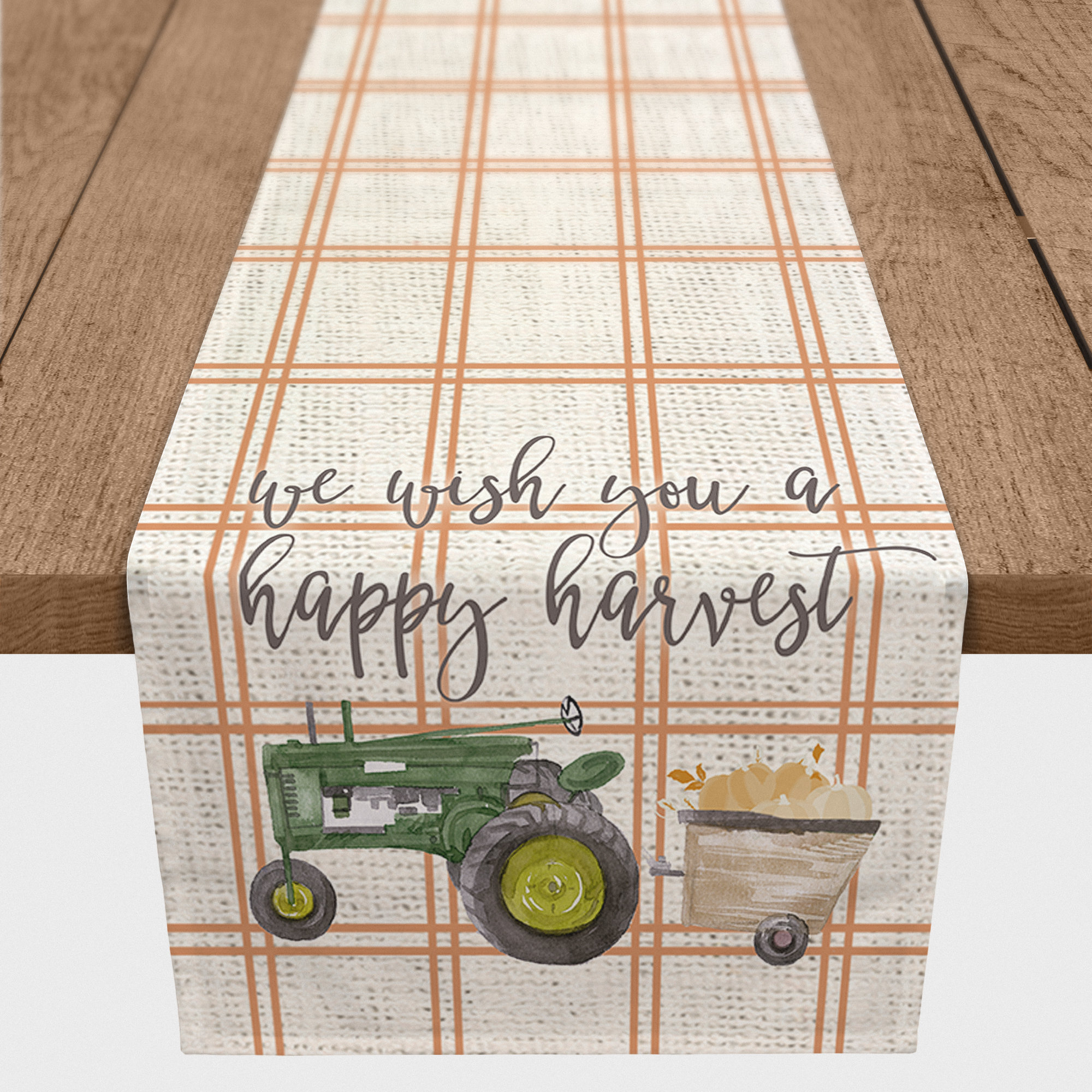 Rosalind Wheeler Green Tractor Table Runner | Wayfair