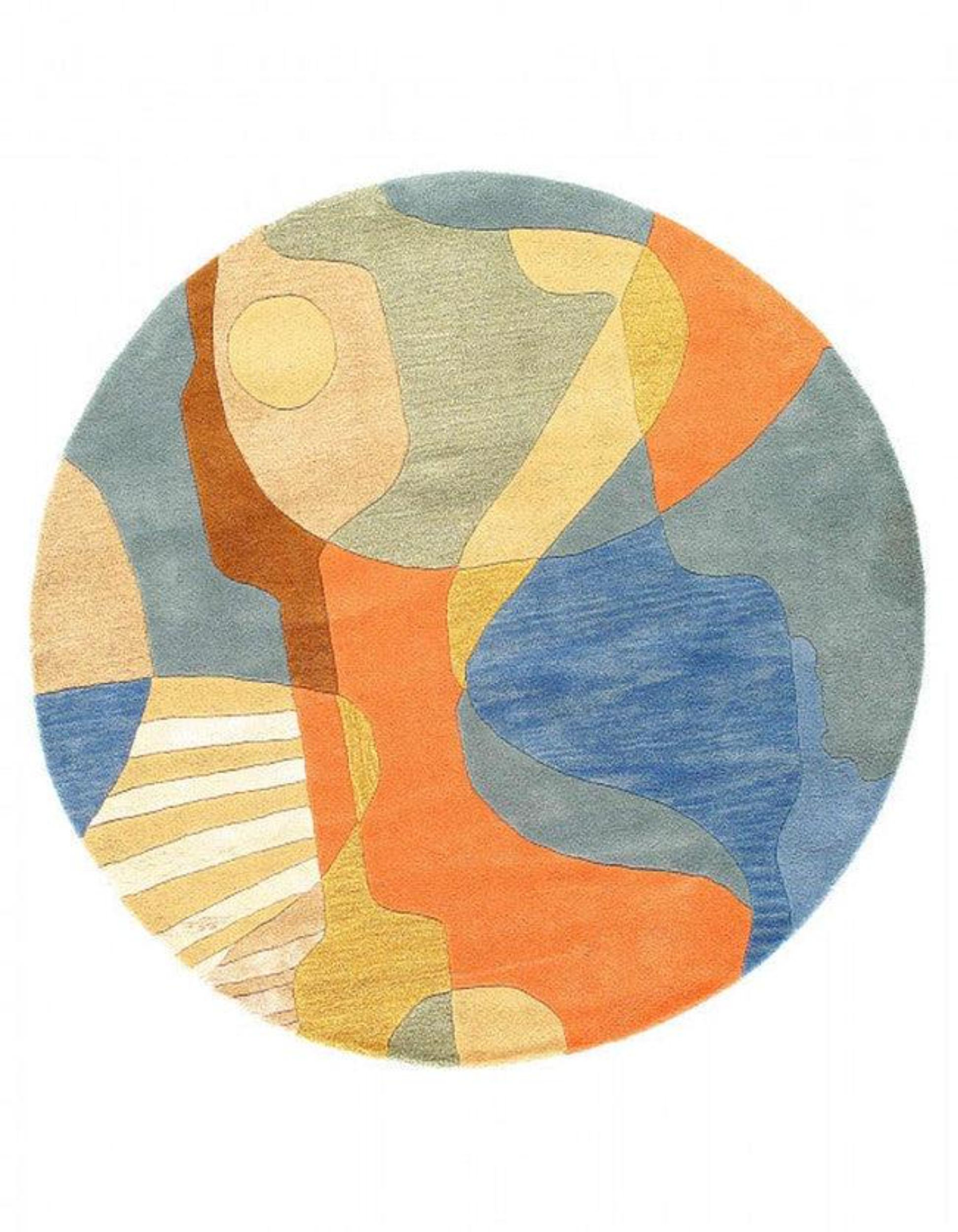 Isabelline Kristyanna Abstract Handmade Round 5' Area Rug in Blue ...