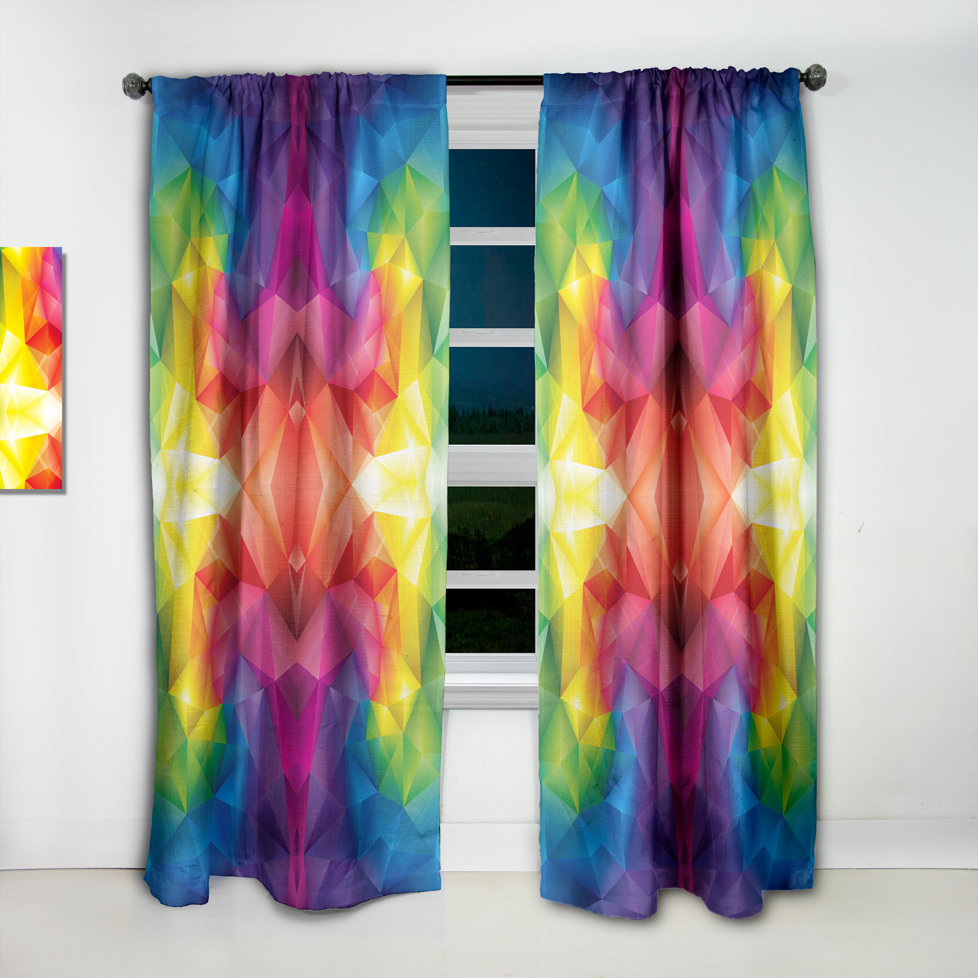 East Urban Home Rainbow 3D Triangular Geometry - Abstract Modern ...