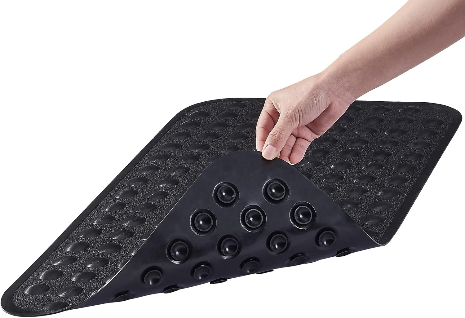 Symple Stuff Non-slip Silicone Bath Mat Soft & Safe Black | Wayfair