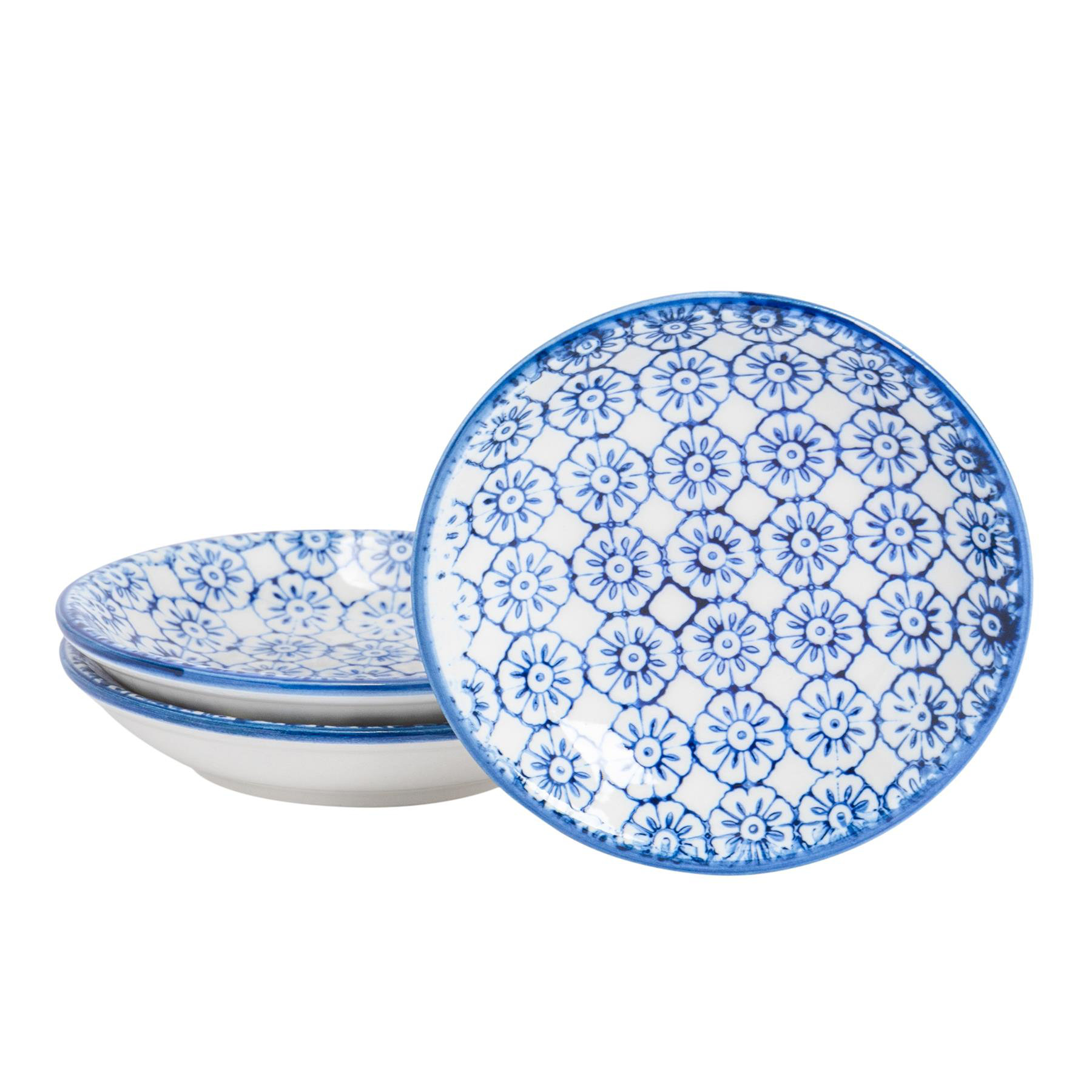 Nicola Spring Hand-Printed Sauce Dishes - 10cm - Navy - Pack of 3 ...