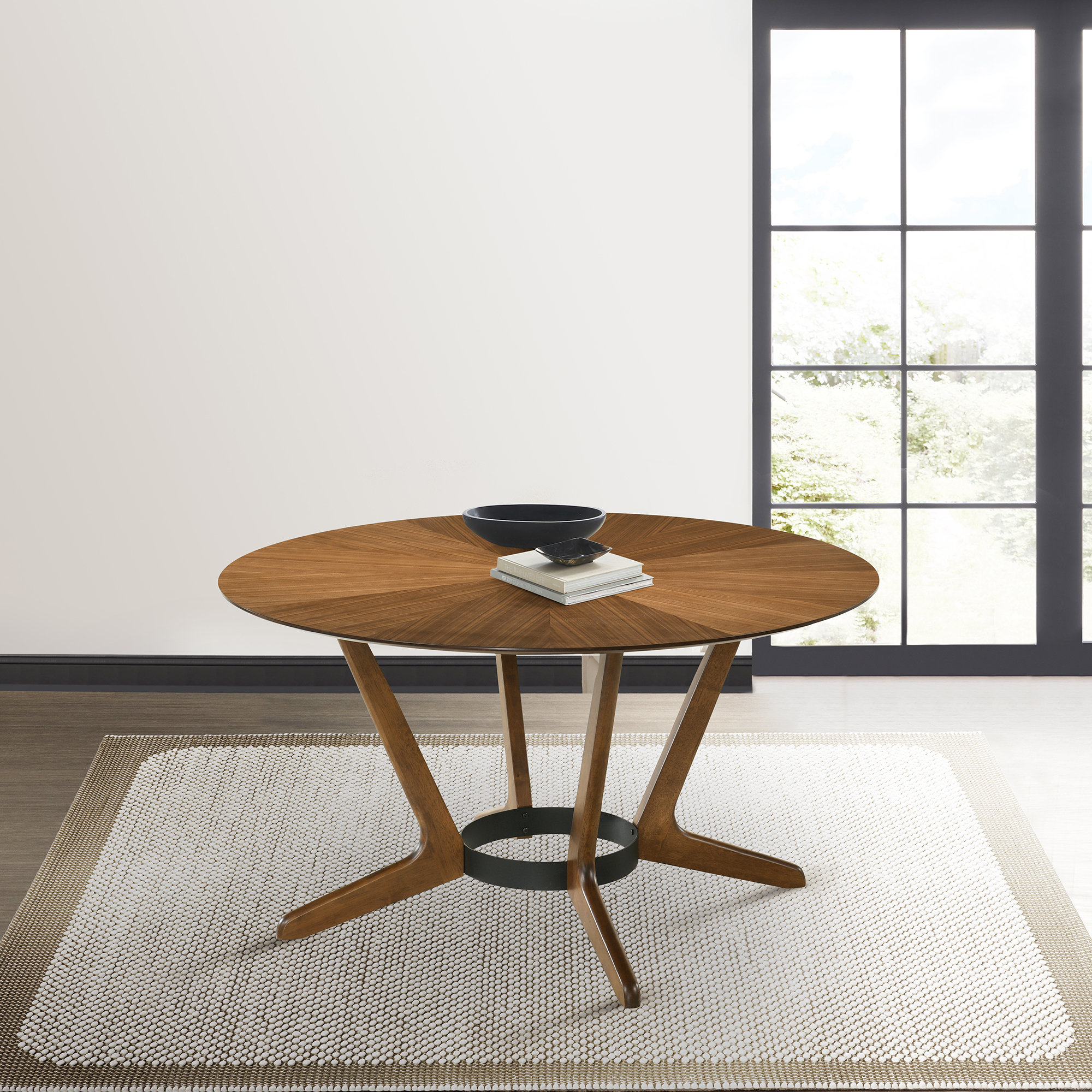 George Oliver Jeyhan 54'' Round Modern Dining Table for 6 People with ...