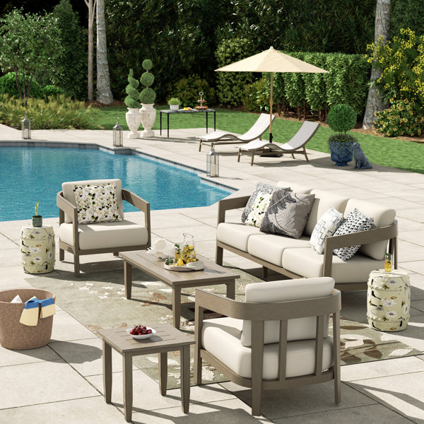 Peak Home FurnishingsHarmonti Patio 5 Pieces Aluminum Conversation Set ...