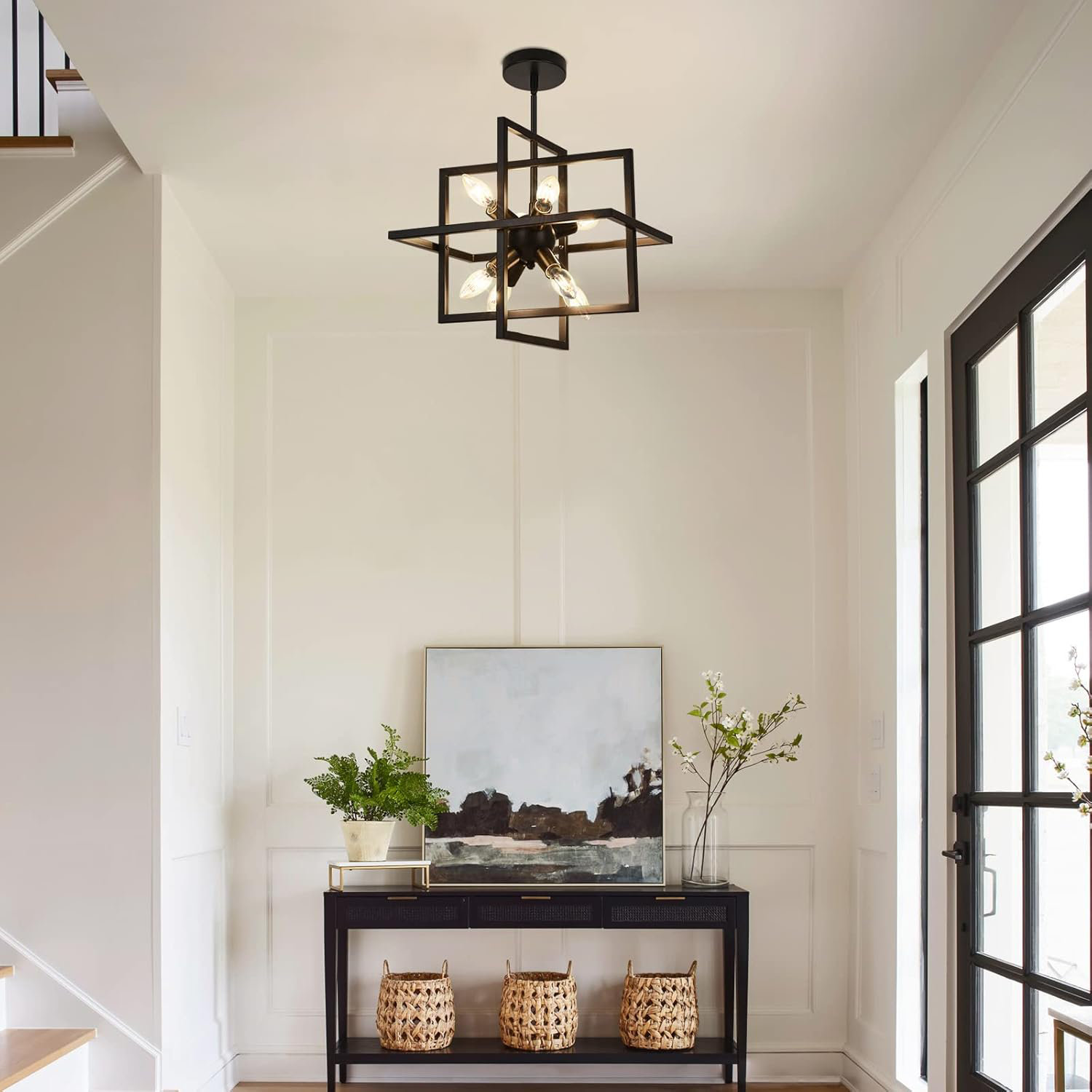 17 Stories Modern Geometric Pendant Light Fixture, 8-Light Industrial ...