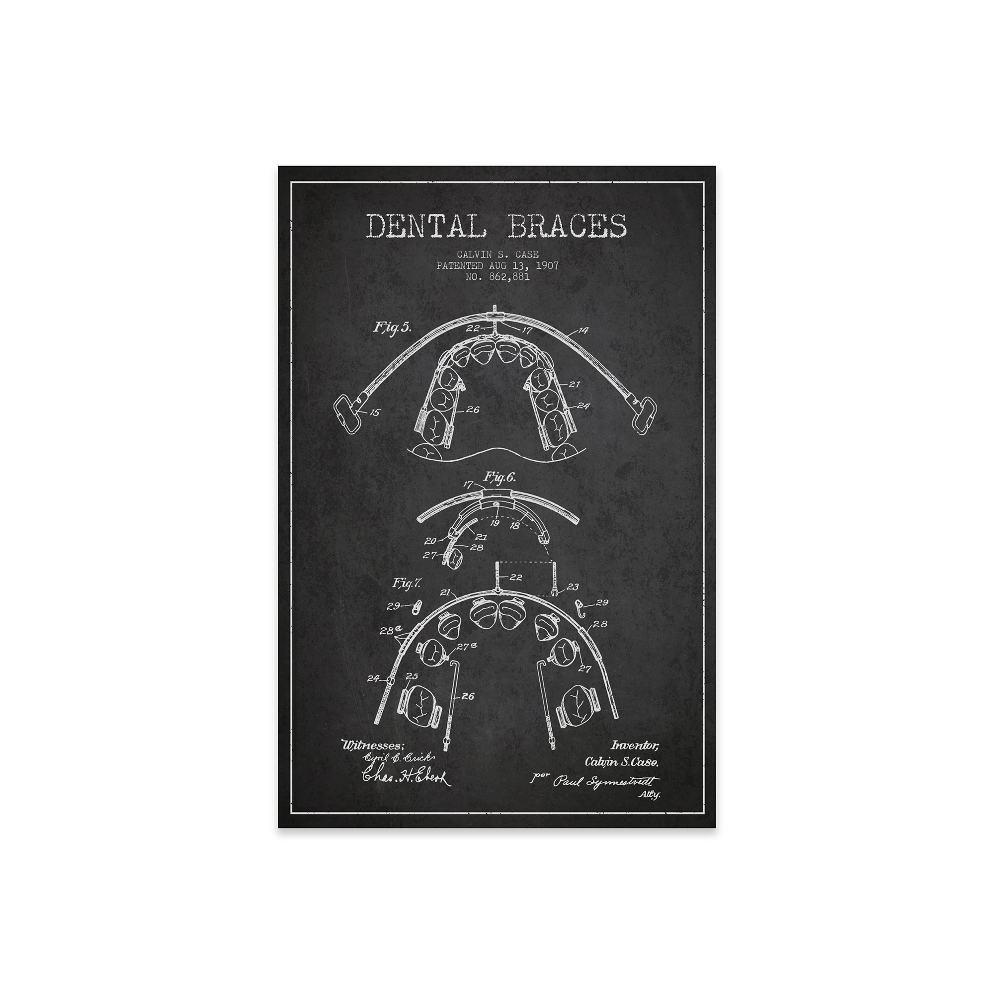 Williston Forge Dental Braces Charcoal Patent Blueprint On Plastic ...