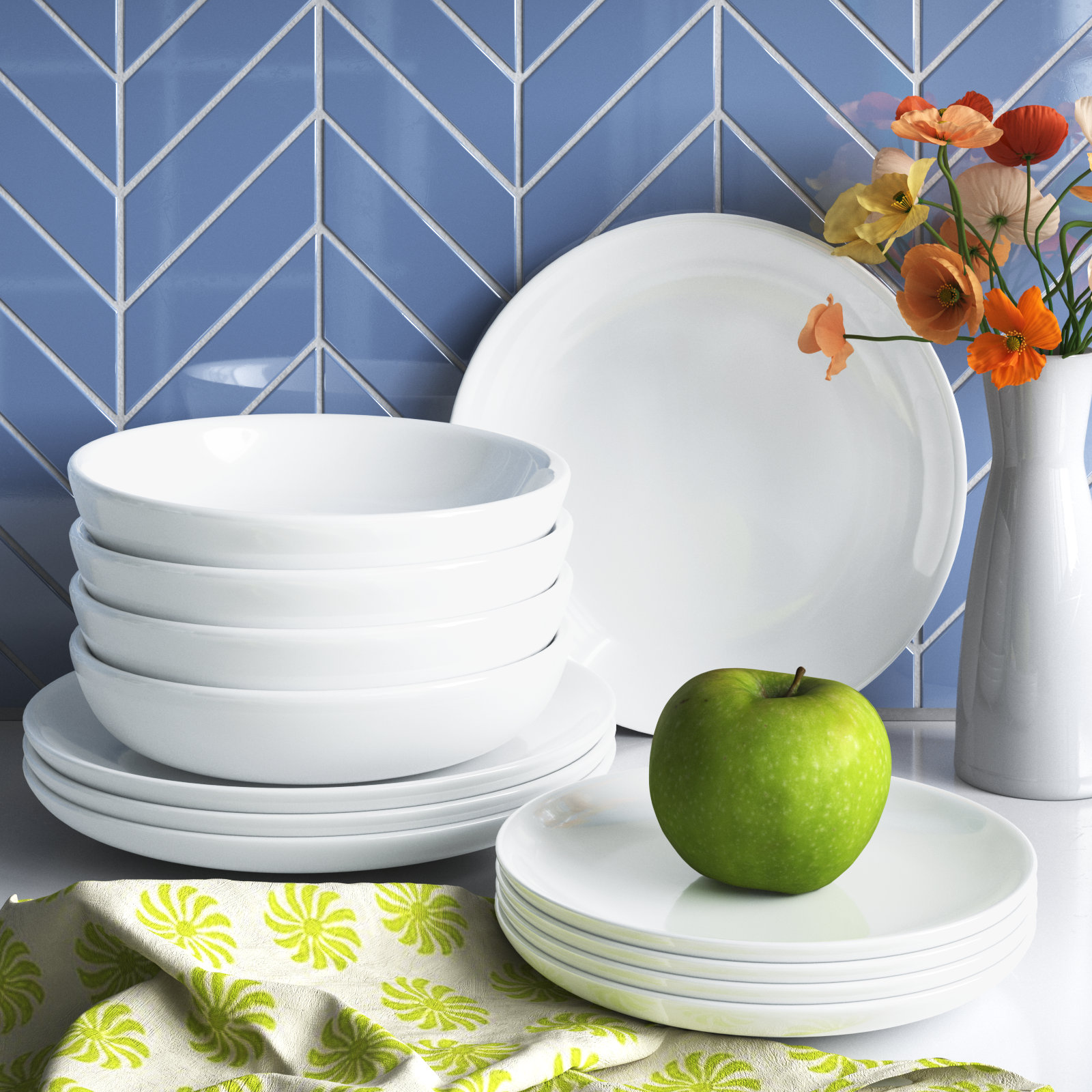 Wayfair Basics® Burkeville Stoneware Dinnerware Set - Service for 4 ...