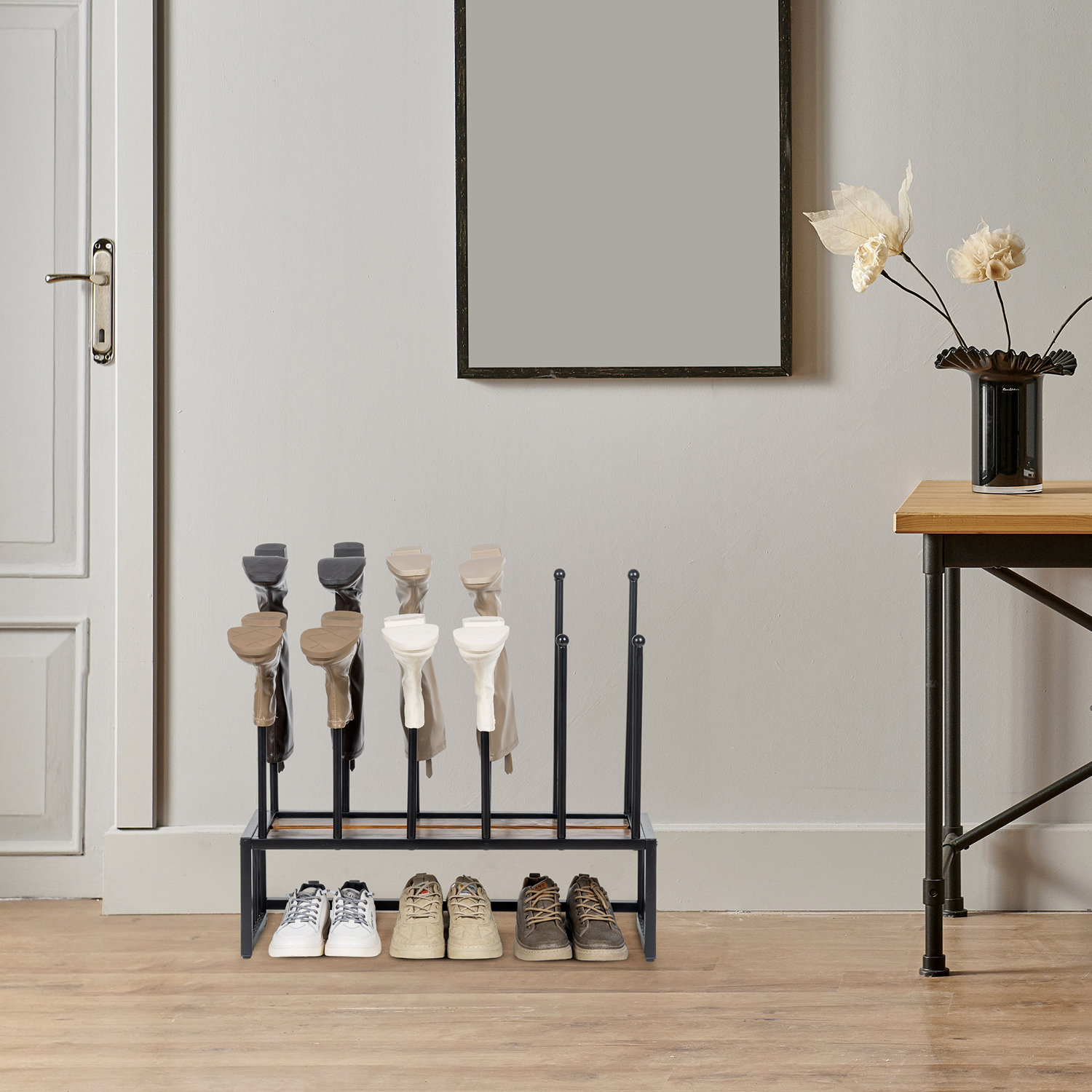 17 Stories Floor Standing Boot Shoe Storage Rack | Wayfair
