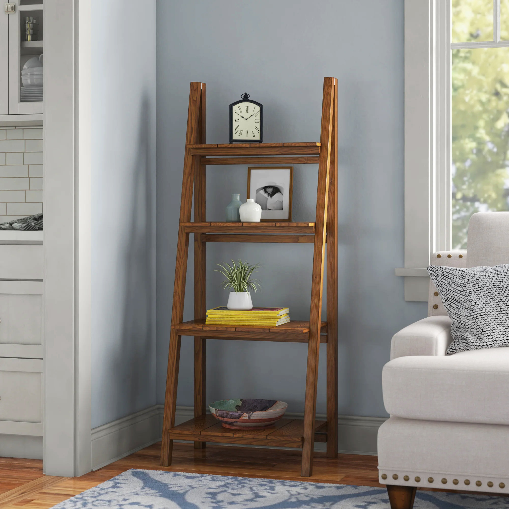 Laurel Foundry Modern Farmhouse Aramis 60" H x 24" W Solid Wood Ladder ...