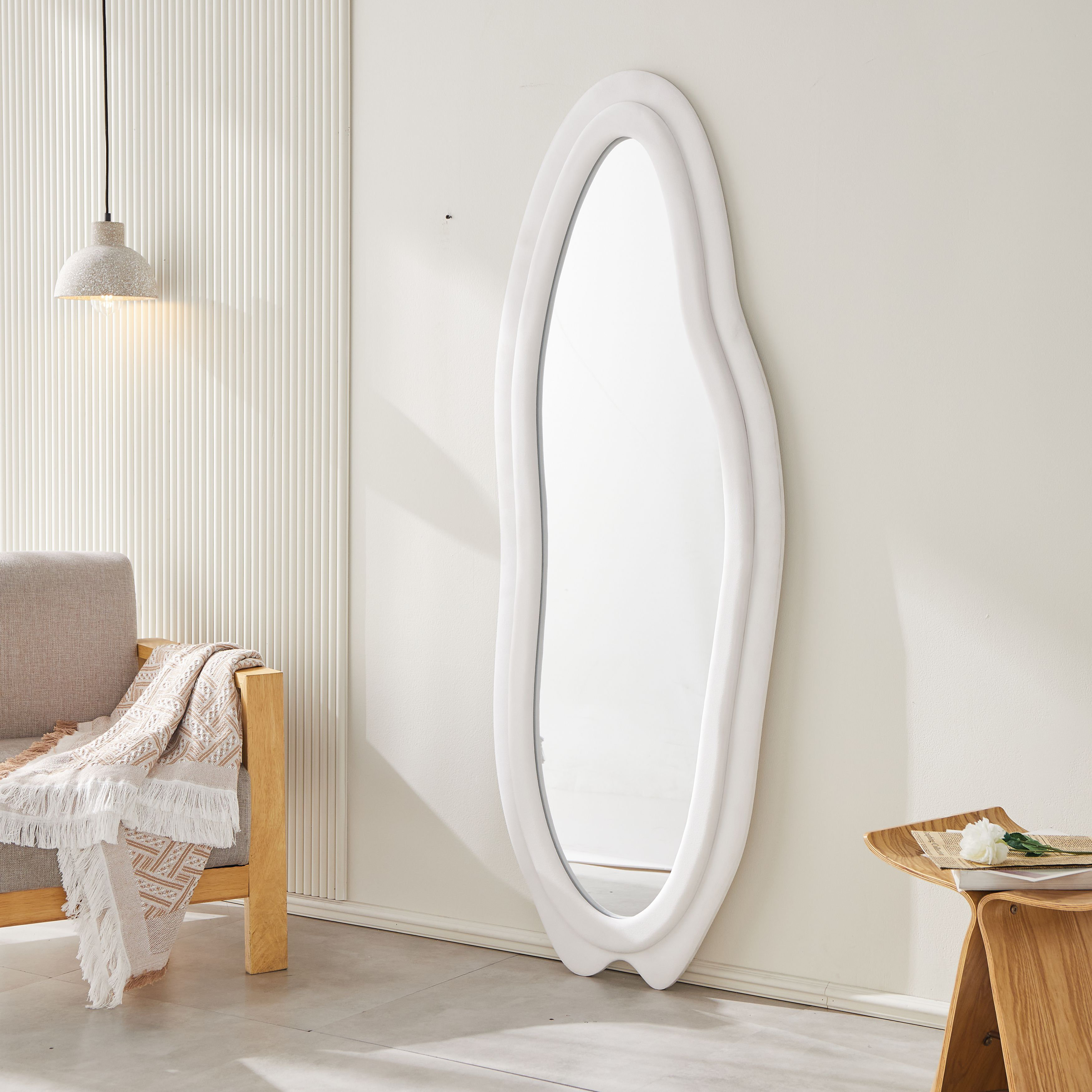 Wrought Studio™ Fabric Framed Full Length Mirror | Wayfair