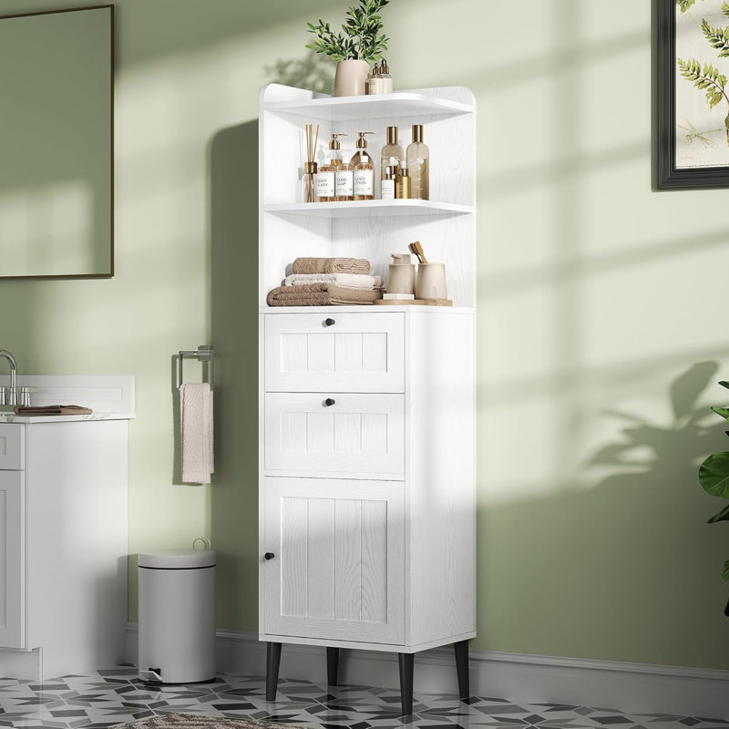 Corrigan Studio® White Bathroom Storage Cabinet | Wayfair