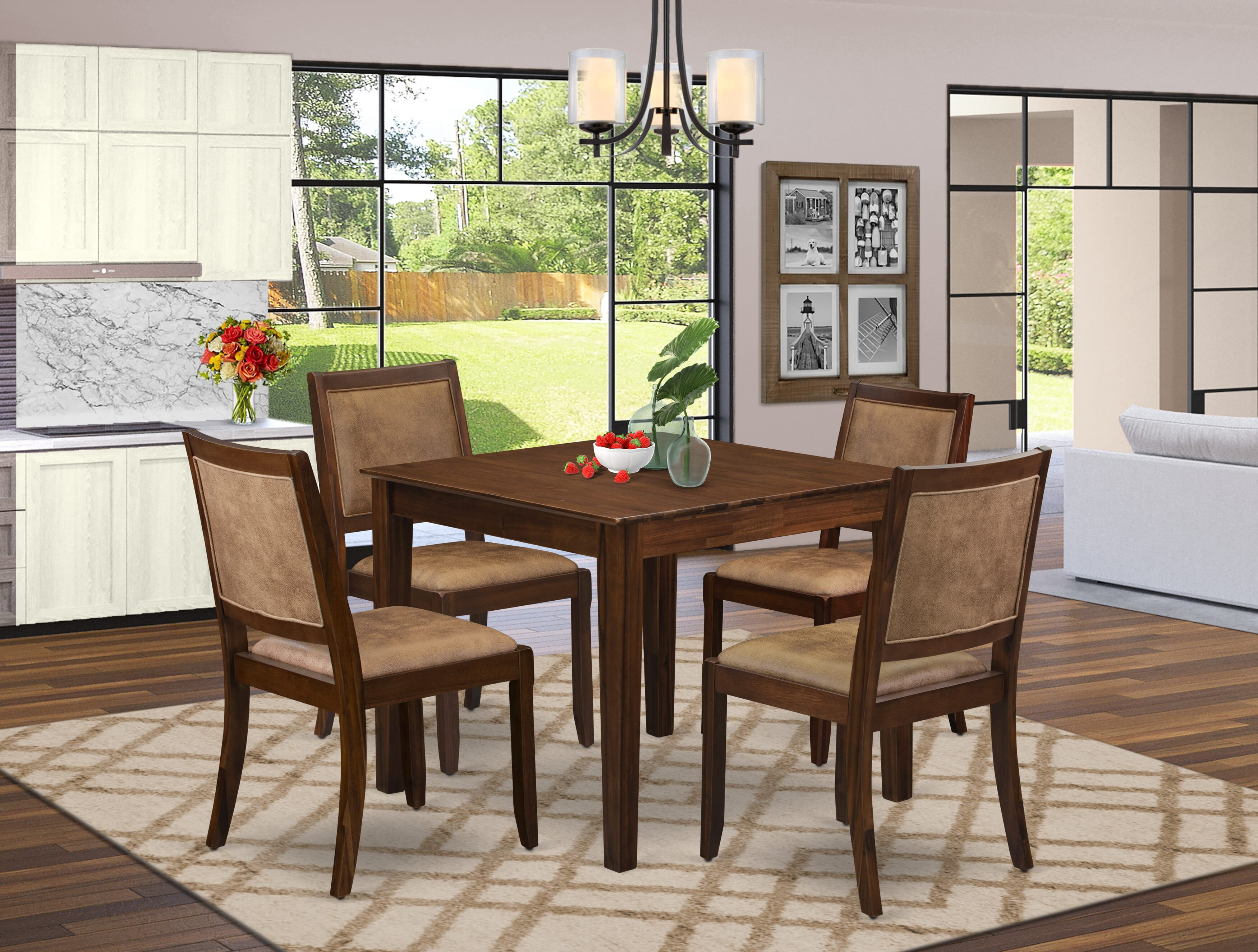 Winston Porter 3-piece Dining Room Table Set consists of a square ...