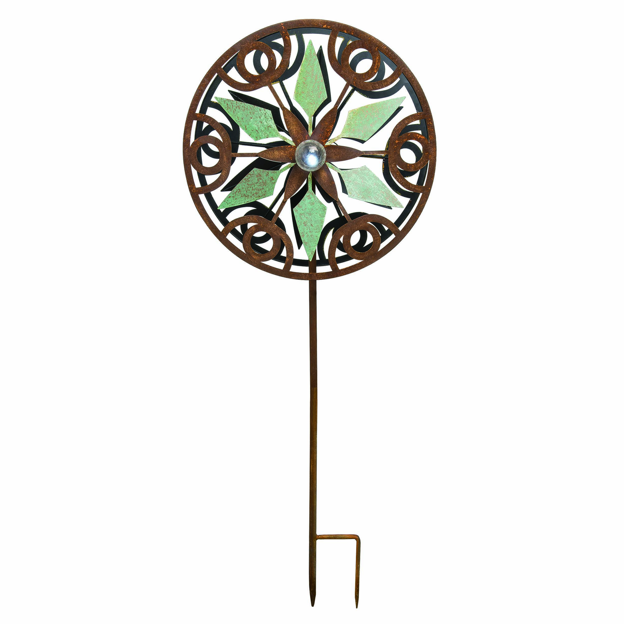 Latitude Run® Metal 50 in. Multicolor Spring Solar Kinetic Medallion ...