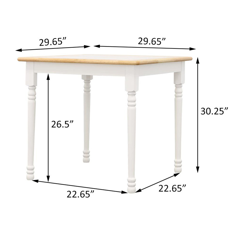 Charlton Home® Dathel Square Dining Table in Brown and White | Wayfair