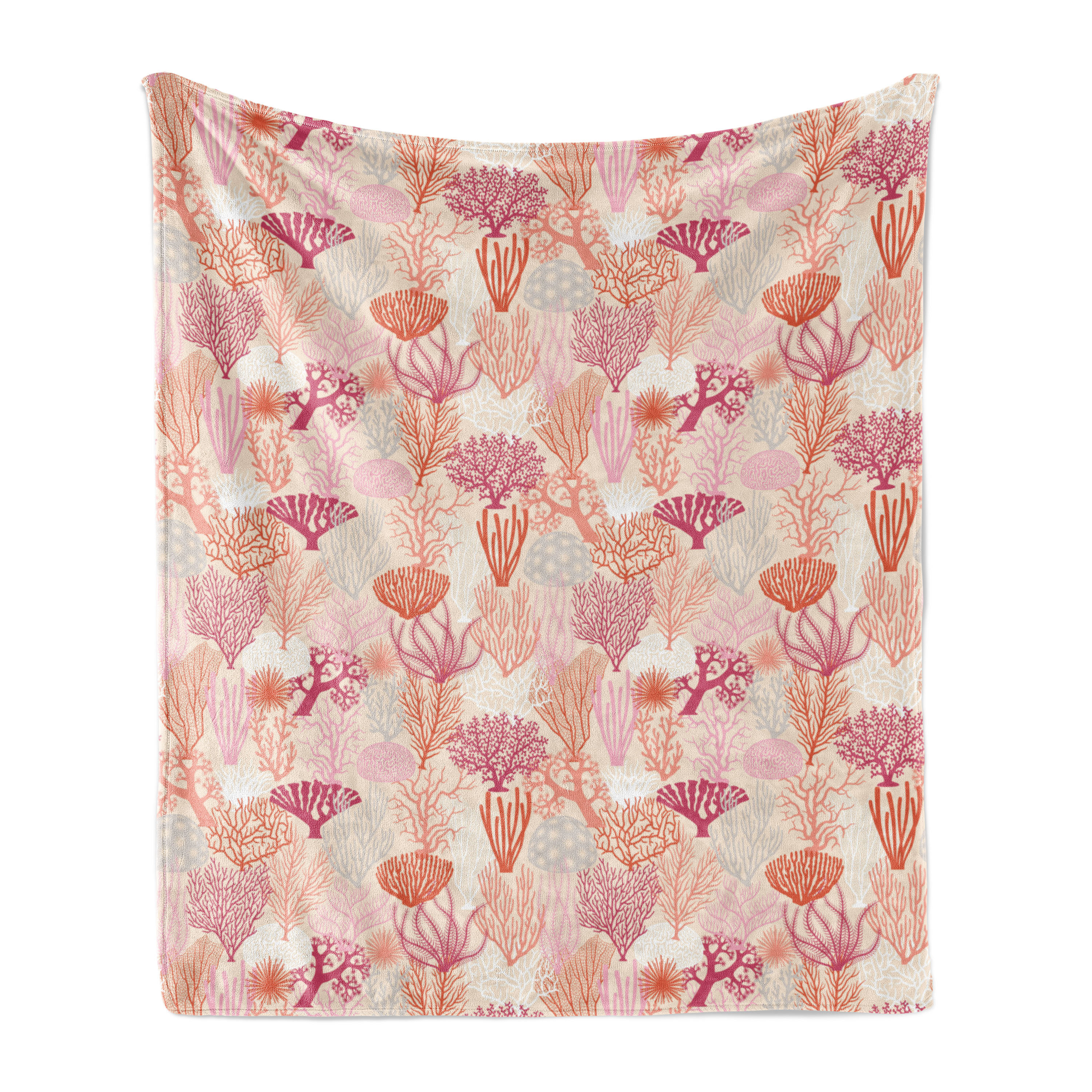 Ambesonne Coral Fleece Throw Blanket Underwater Themed Coral Art ...