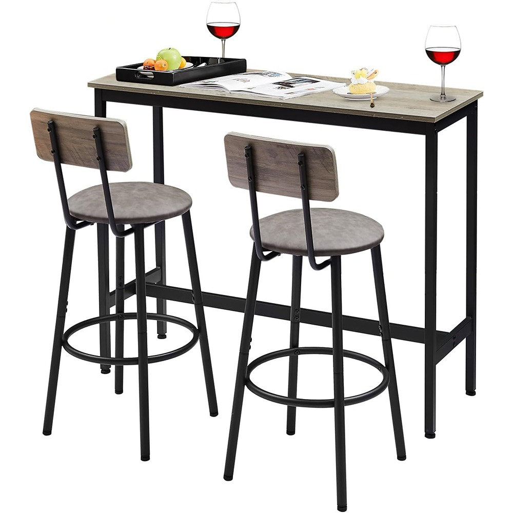17 Stories Bar Table With Stools Set Of 2, Industrial 3 Piece Counter ...