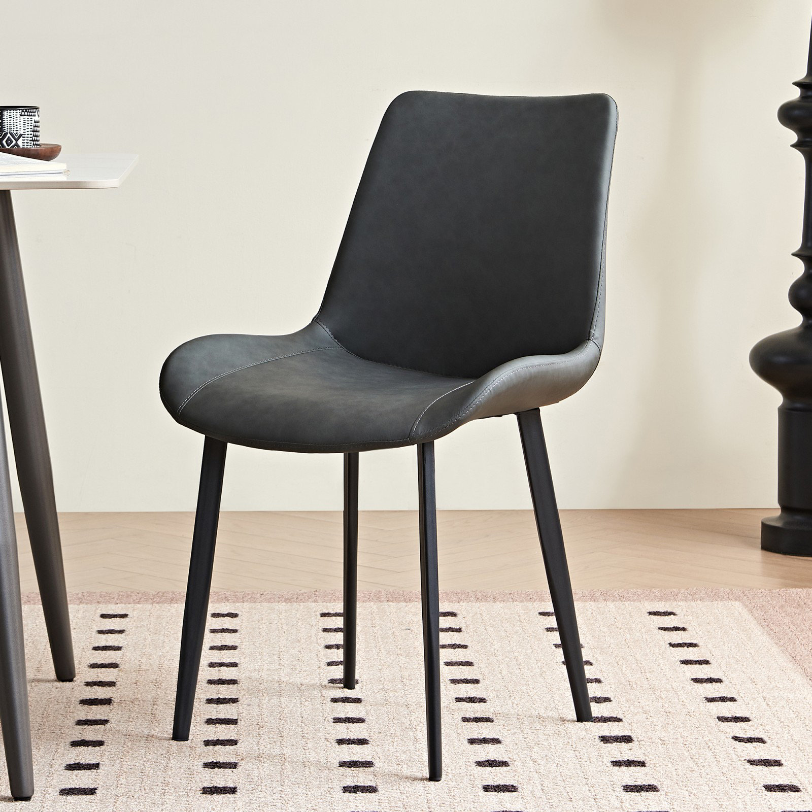 George Oliver PU Leather Dining Table Set of 2 with Iron Legs - Wayfair ...