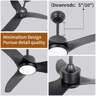 IFZO Black Ceiling Fan With Light Remote 52in 6speed Silent Reversible ...