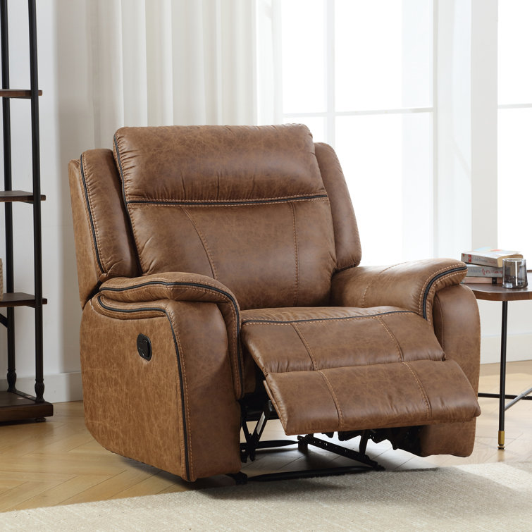 Latitude Run® Caleb 38.6" Wide Microsuede Cushion Back Manual Recliner ...