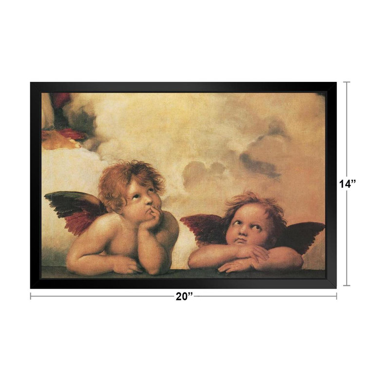 Trinx Raphael Winged Cherubs On Elbows Angel Framed On Paper Print ...
