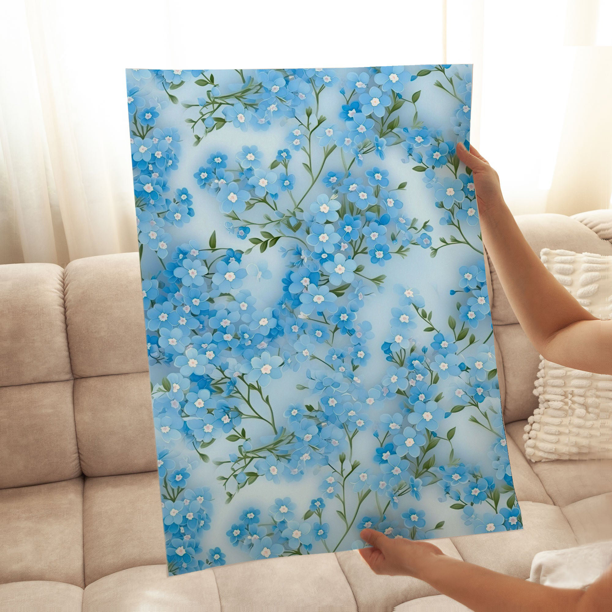 Winston Porter Floral Blue Flower Floral Cottagecore Pattern III ...